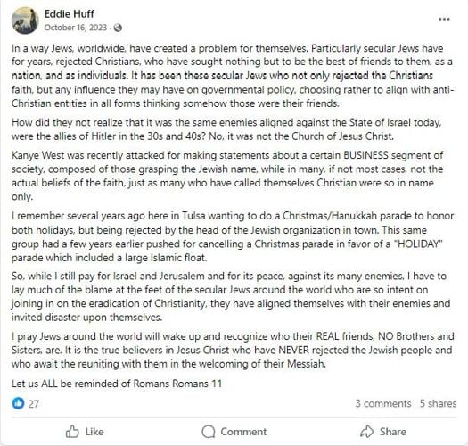 Tulsa candidate Eddie Huff explains his controversial posts