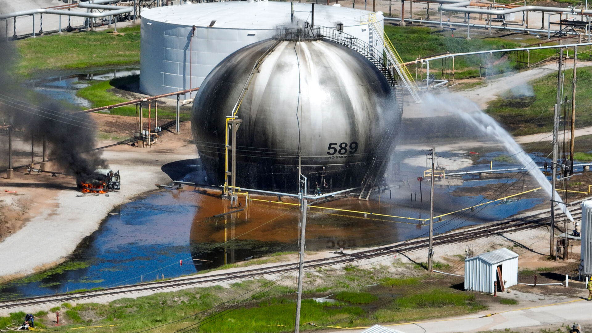 Photos: Fire at HF Sinclair refinery in west Tulsa on May 11