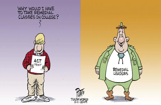 Bruce Plante Cartoon: ACT scores in Oklahoma