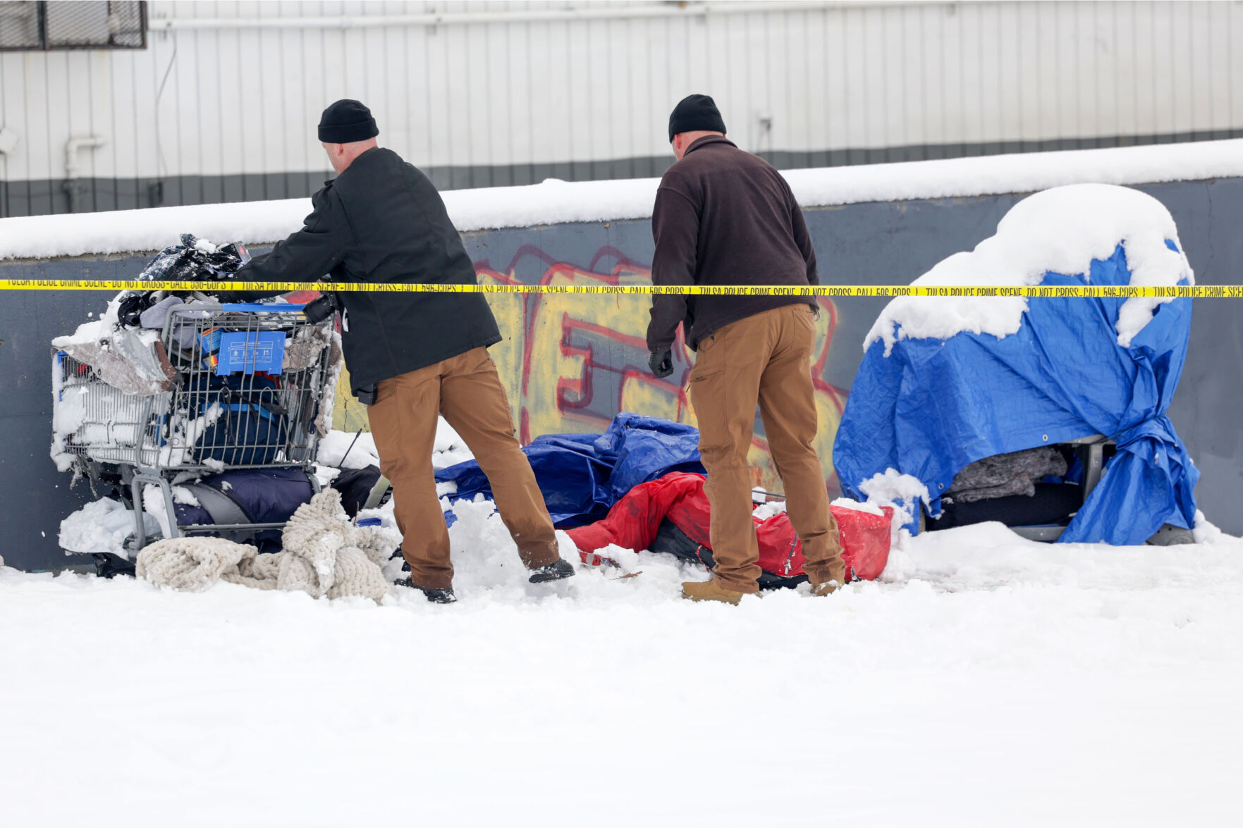 Body found at homeless encampment in snow, Tulsa police say