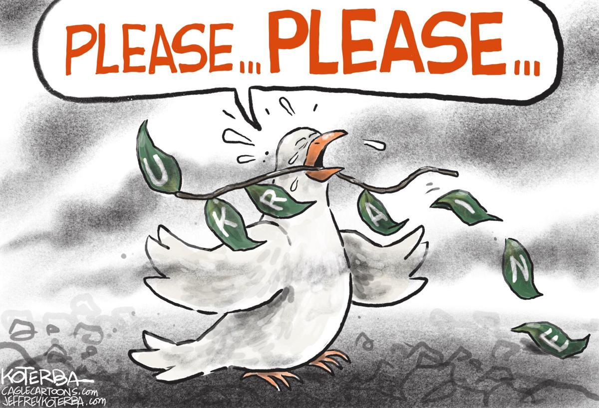 Cartoon: Pleading Dove of Ukraine