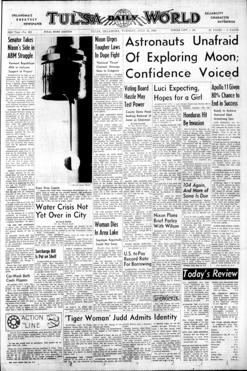 July 1969 moon landing Oklahoma newspaper headlines | Photos