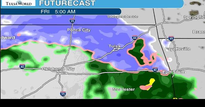 Snowfall in Oklahoma weather forecast