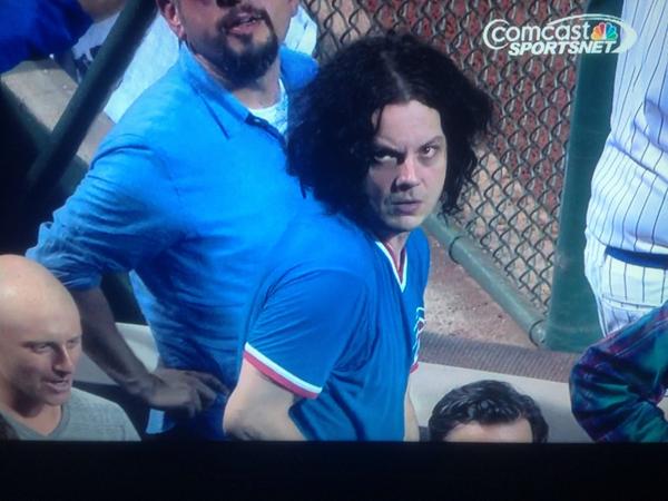 Jack White attends Cubs game and doesn't seem happy about it