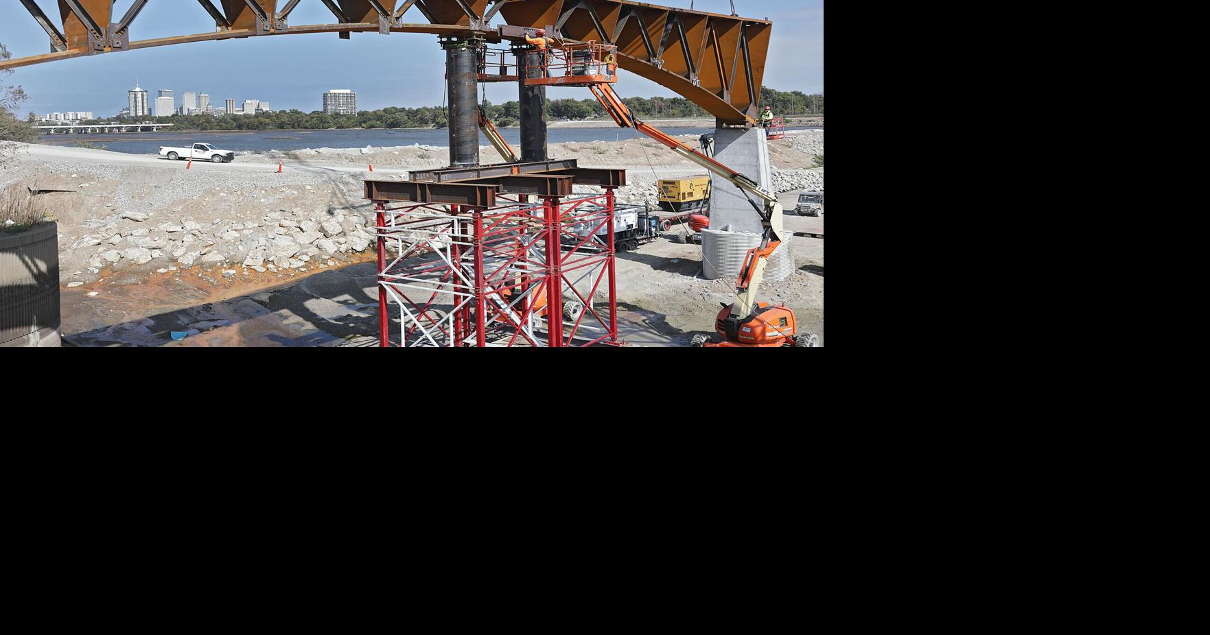 New Arkansas River pedestrian bridge taking shape with addition of ...