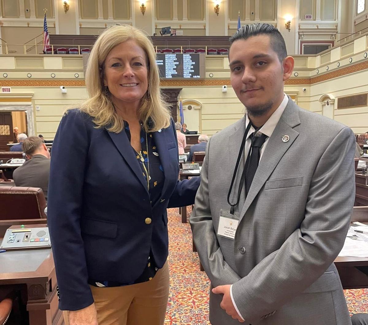 Third student serves as for page for Sen. Kim David