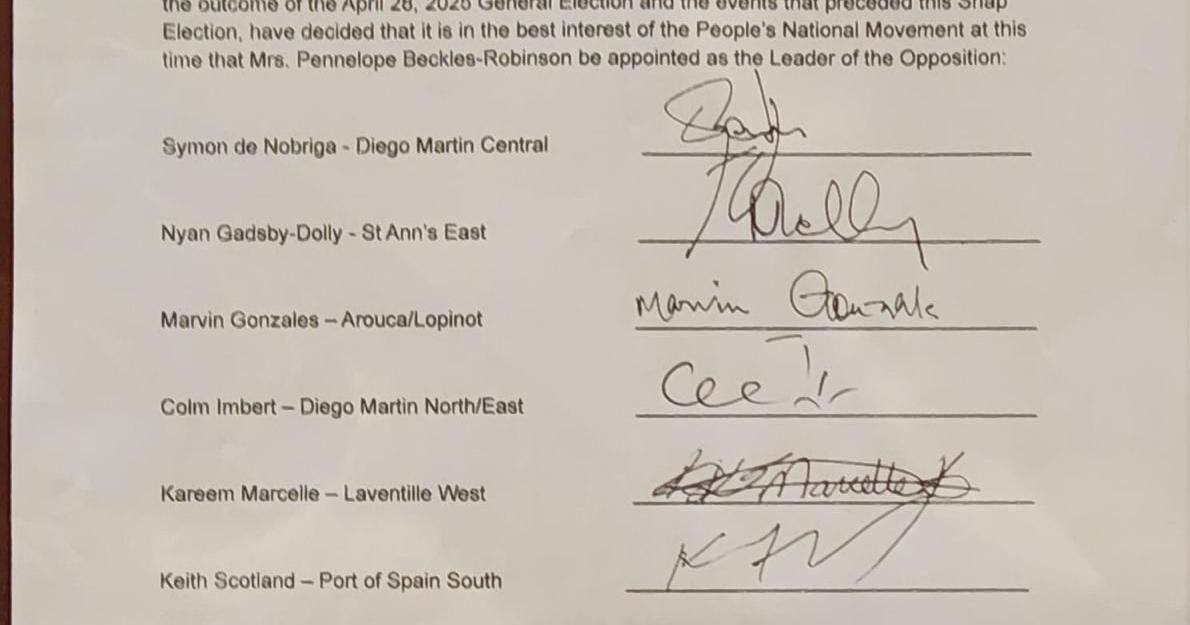 SIX PNM MPS ENDORSE PENELOPE BECKLES-ROBINSON FOR OPPOSITION LEADER ...