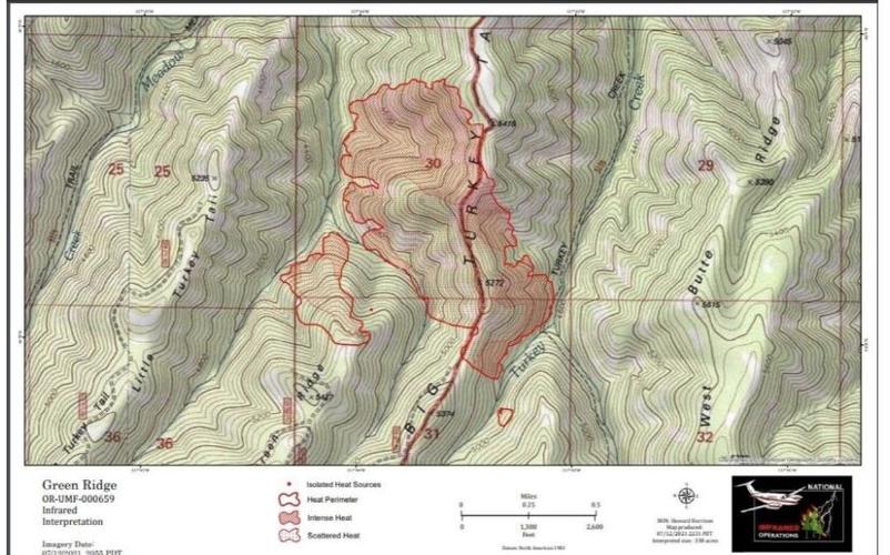 Green Ridge grows to 338 acres 30 miles east of Walla Walla | Wildfire ...