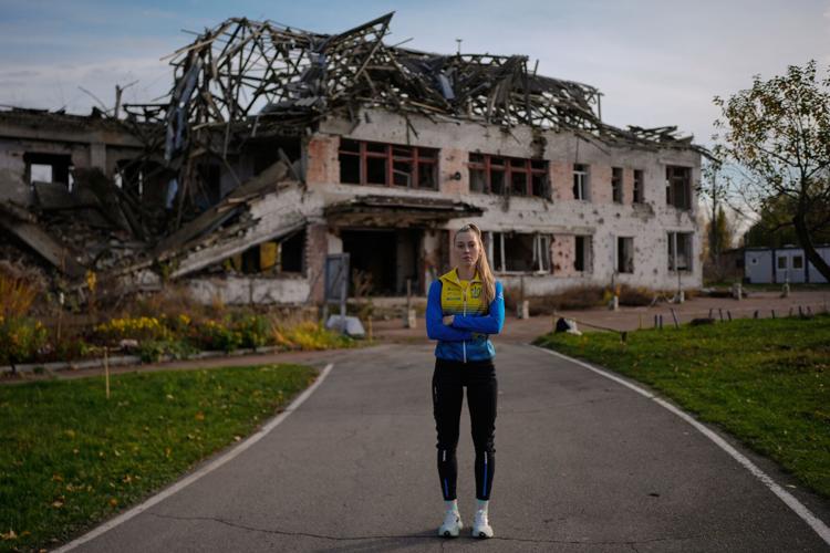 Ukraine’s young skiers practice in a bombed-out Olympic training base ...