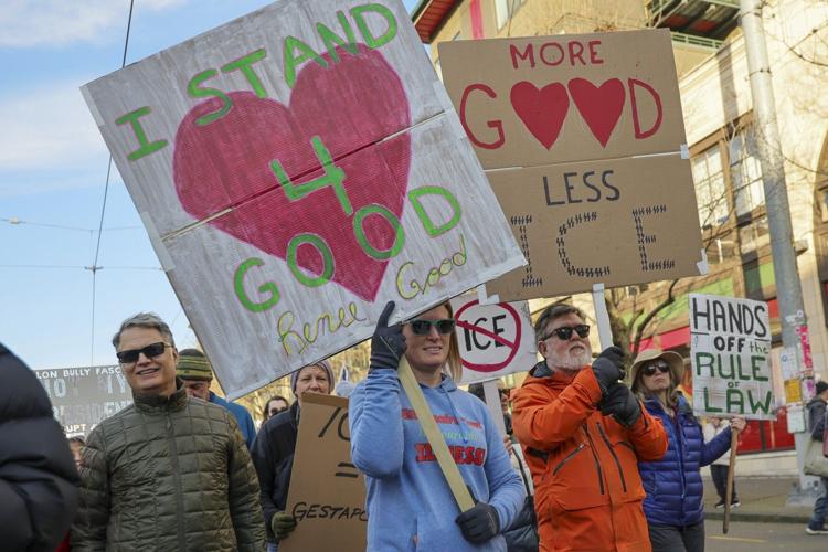 Hundreds in Seattle, Olympia rally to show Trump ‘we are not powerless ...