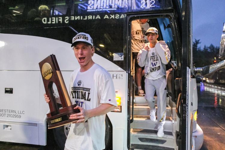 UW men’s soccer team welcomed home after historic national title ...