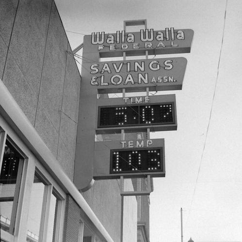 Walla Walla Federal Savings & Loan Association sign on June 4, 1969 ...