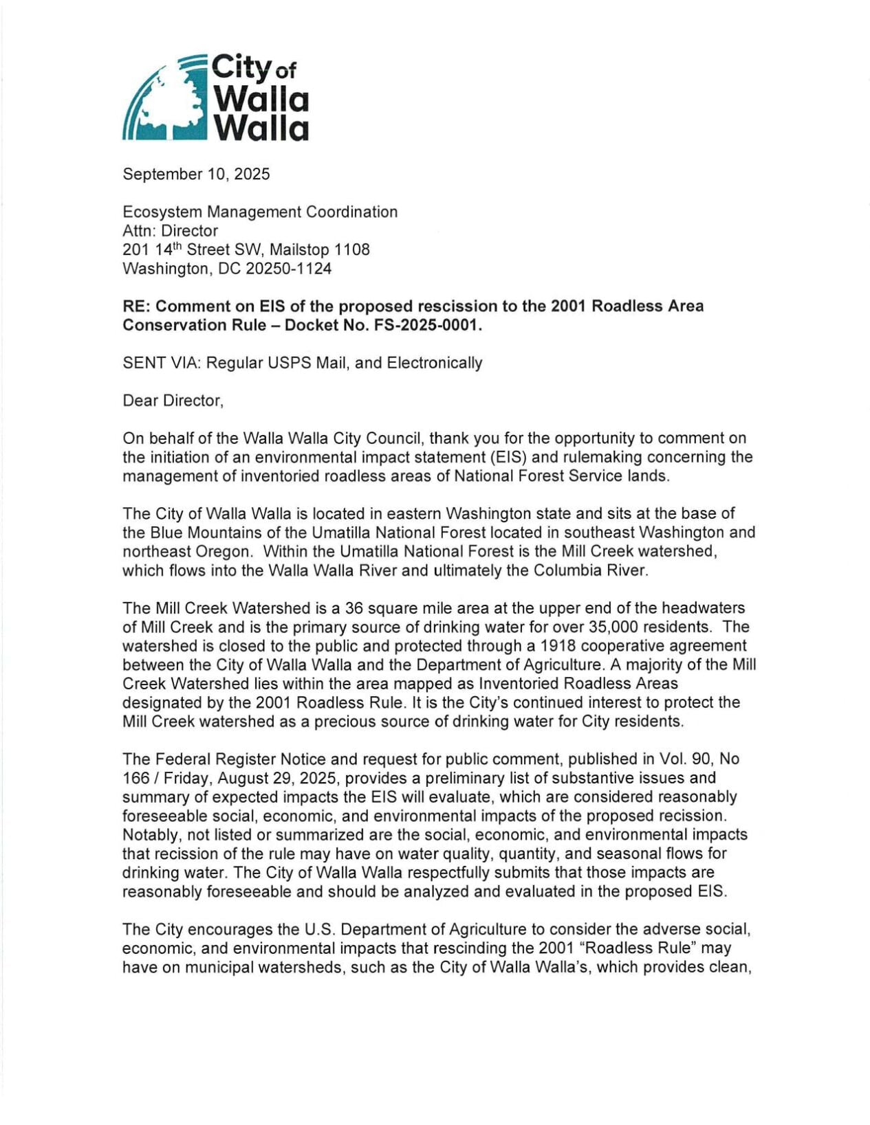 Walla Walla City Council signs letter opposing federal proposal to ...