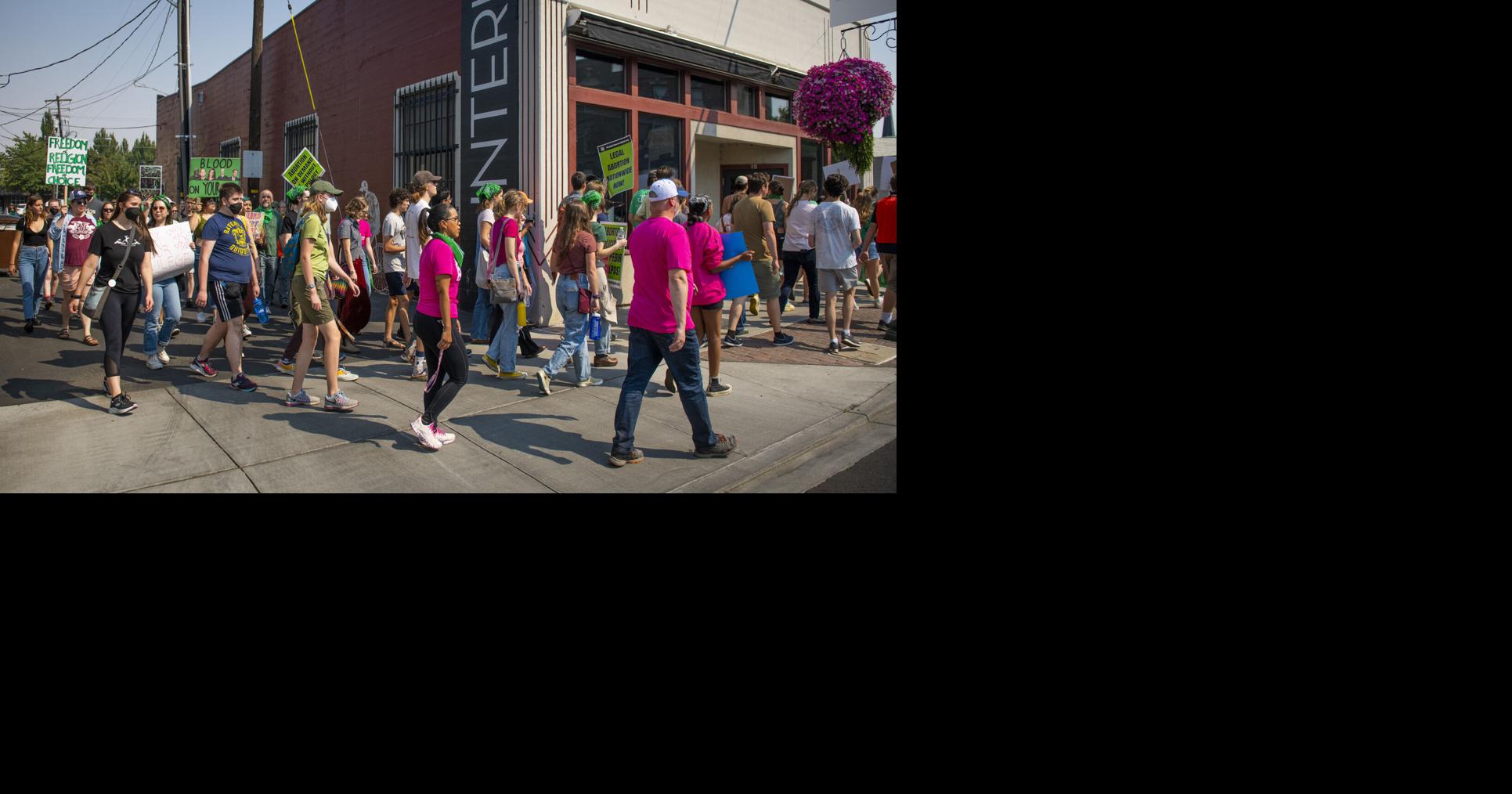 Abortion rights protesters march through downtown Walla Walla on ...