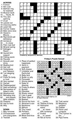 February's crosswords | | union-bulletin.com