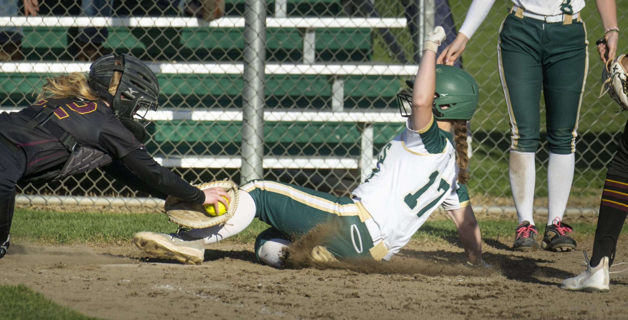 DeSales's softball team defending home against Sunnyside Christian ...