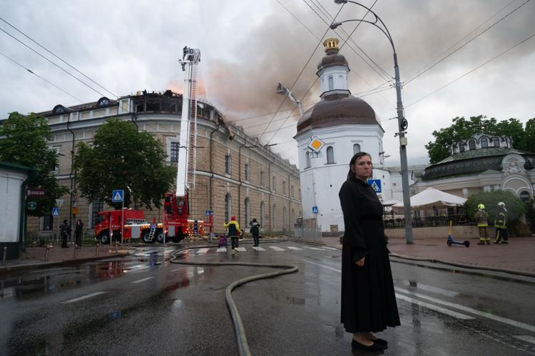 A Russian barrage in Ukraine kills 11 and damages a landmark cathedral ...