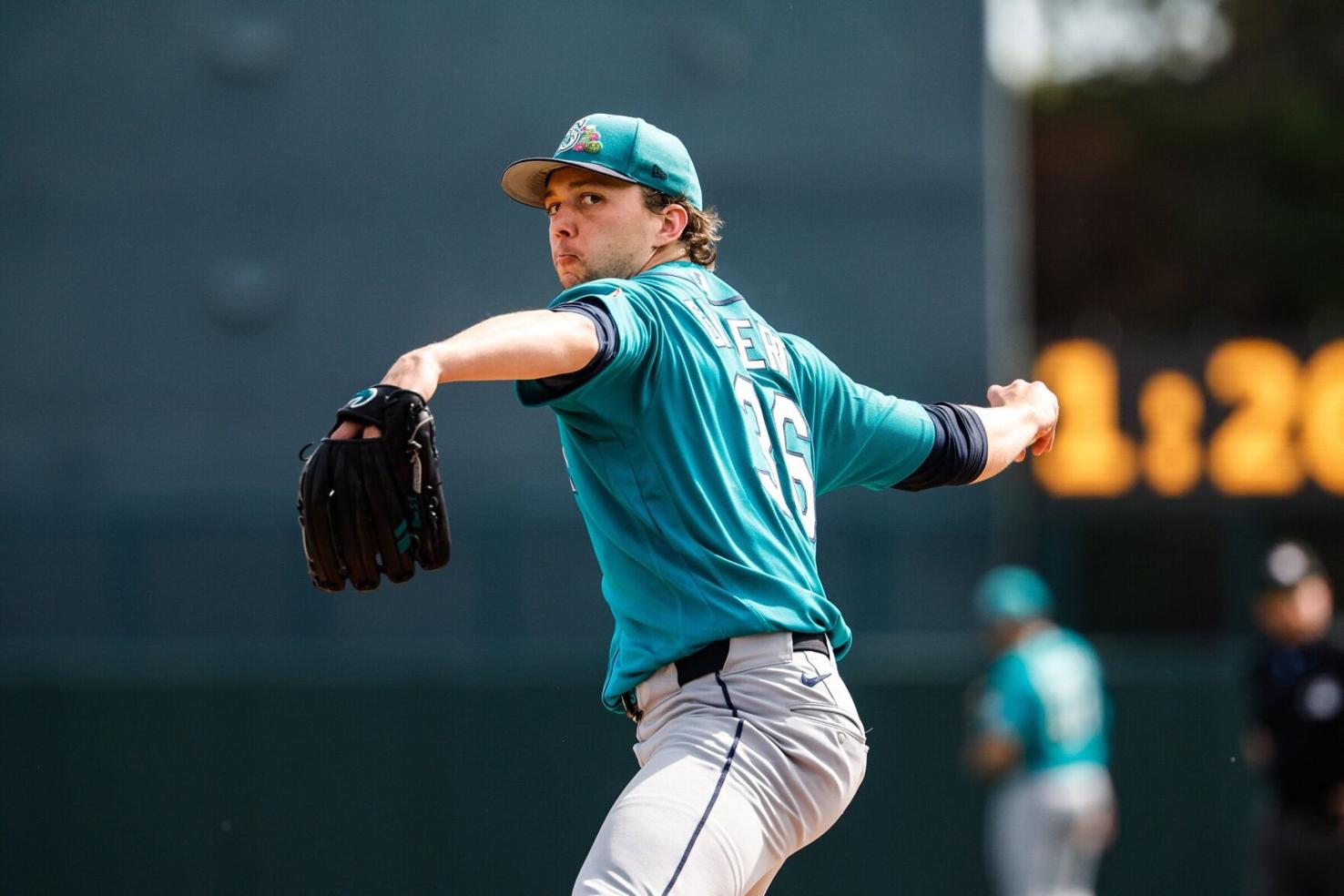 Mariners’ Logan Gilbert reunites with Cal Raleigh for final spring ...
