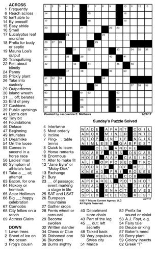 February's crosswords | | union-bulletin.com