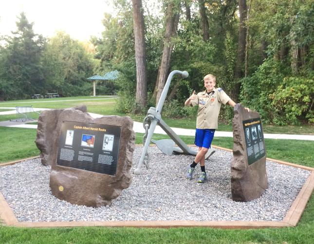 Scout’s Eagle project refurbishes Rooks Park monument | Etcetera ...
