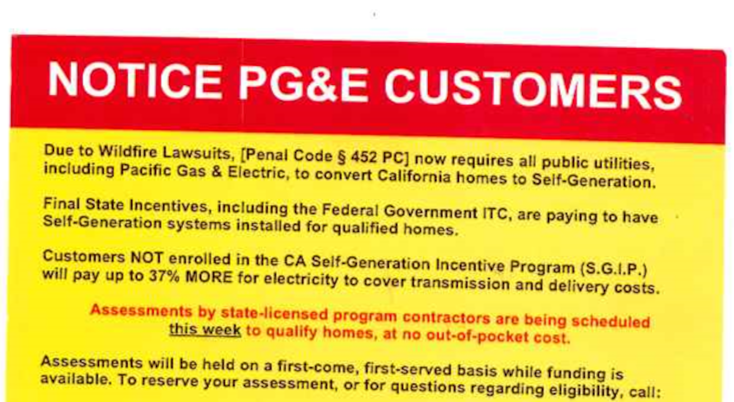 PG&E warns of scam notices being posted on customers’ homes in Sonora ...