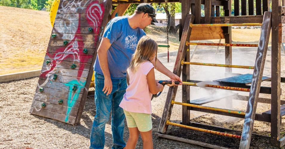 Local scouts, sheriff’s personnel clean up Willow Springs playground | News | uniondemocrat.com