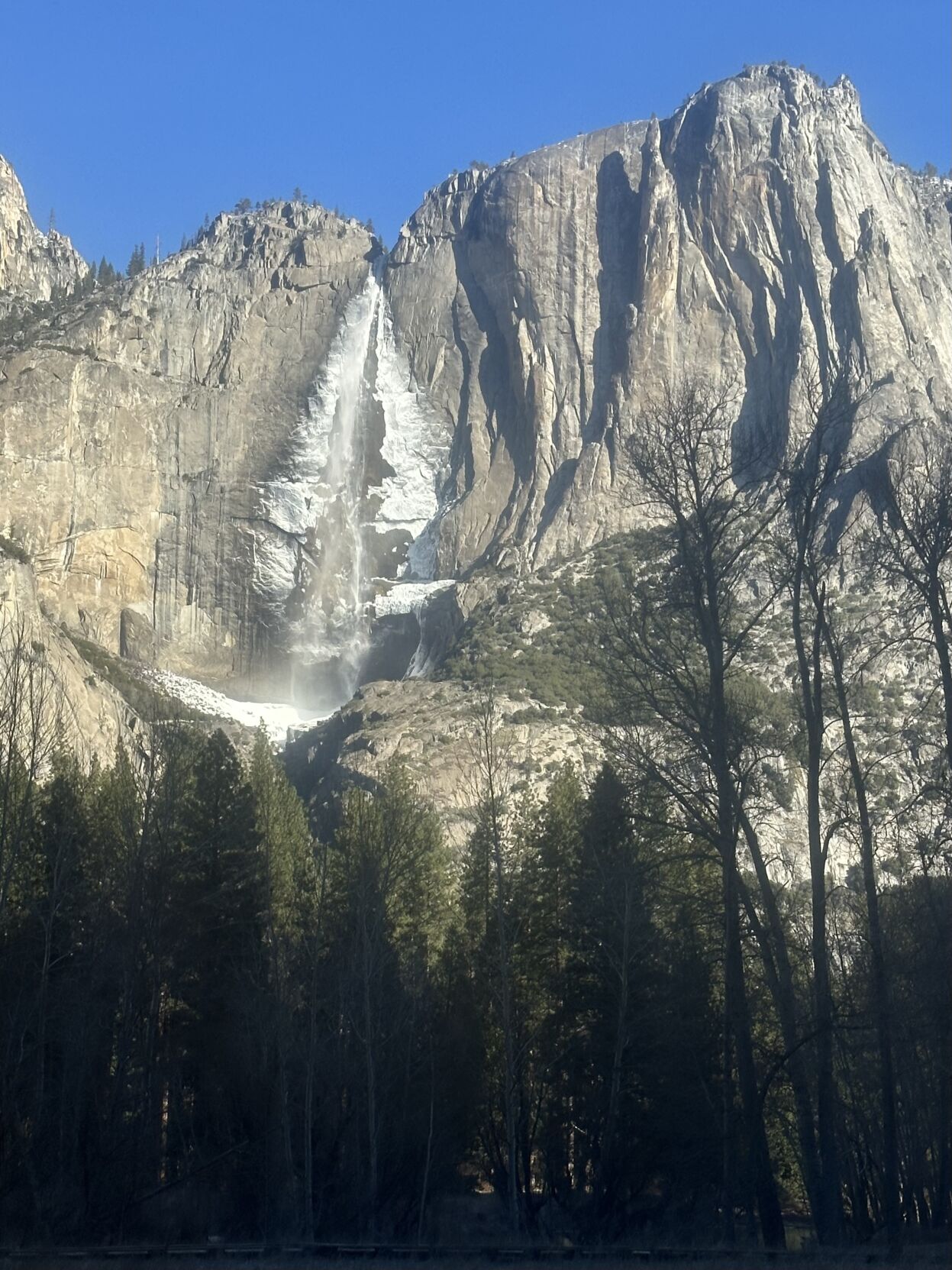 OUT THERE: Winter and spring collide at base of Upper Yosemite Fall ...
