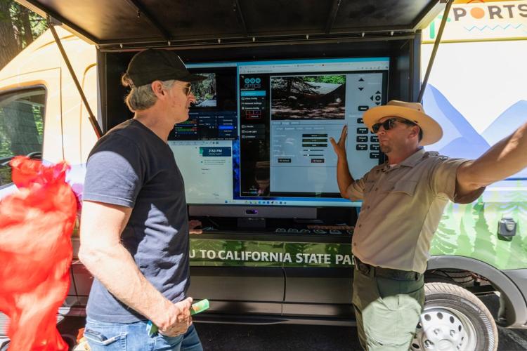 Gov. Newsom and his family visit Calaveras Big Trees State Park | News ...