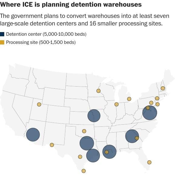 ICE documents reveal plan to hold 80,000 immigrants in warehouses ...
