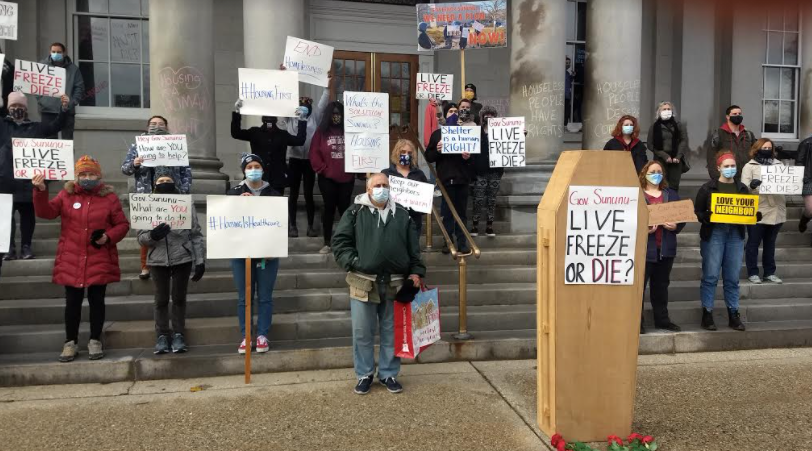 Protesters leave State House messages for action on homelessness ...