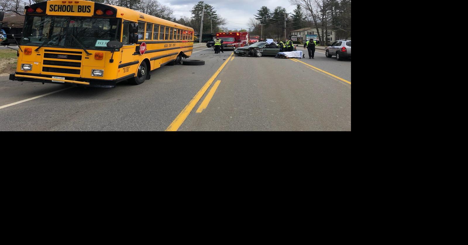 Driver seriously injured when car hits school bus in Hudson | Public ...
