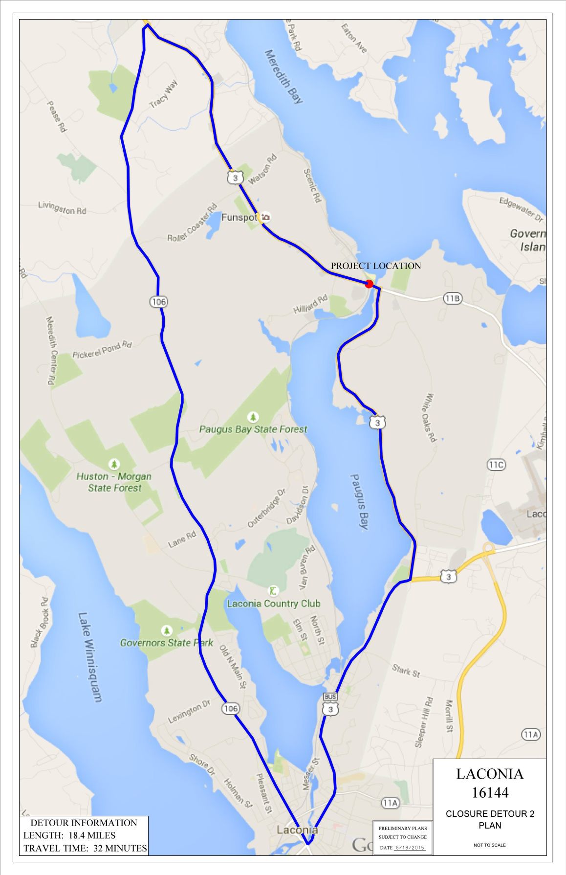 Route 3 closure to result in 18.2-mile detour in Laconia ...