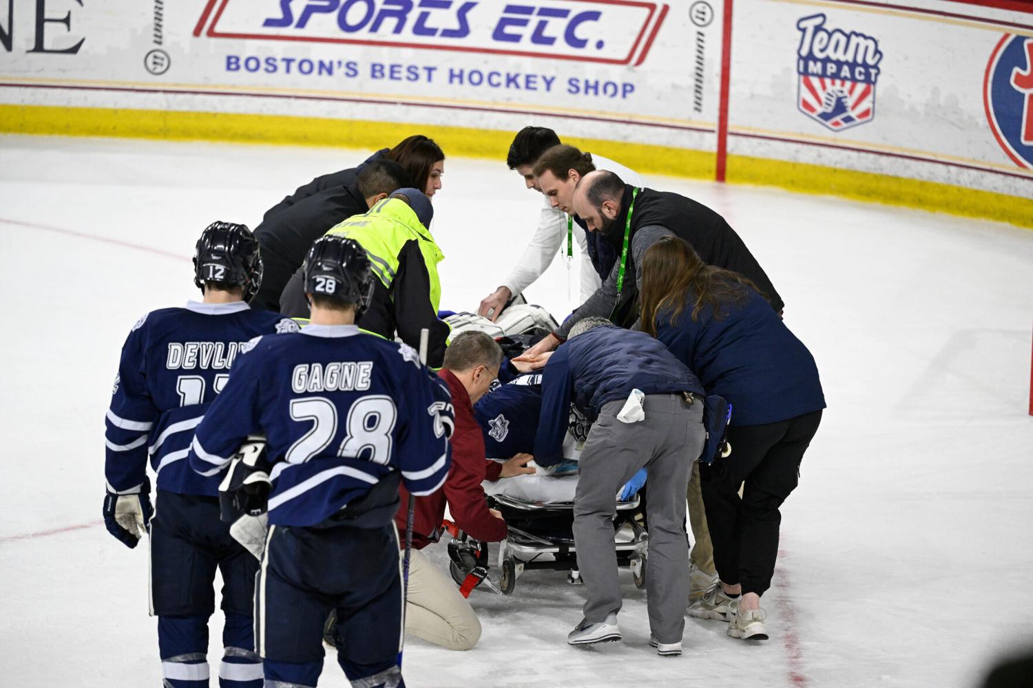 UNH goalie Whale resting at home on campus after suffering injury ...
