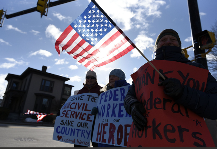 Union backers rally in Concord against Trump federal layoffs | State ...