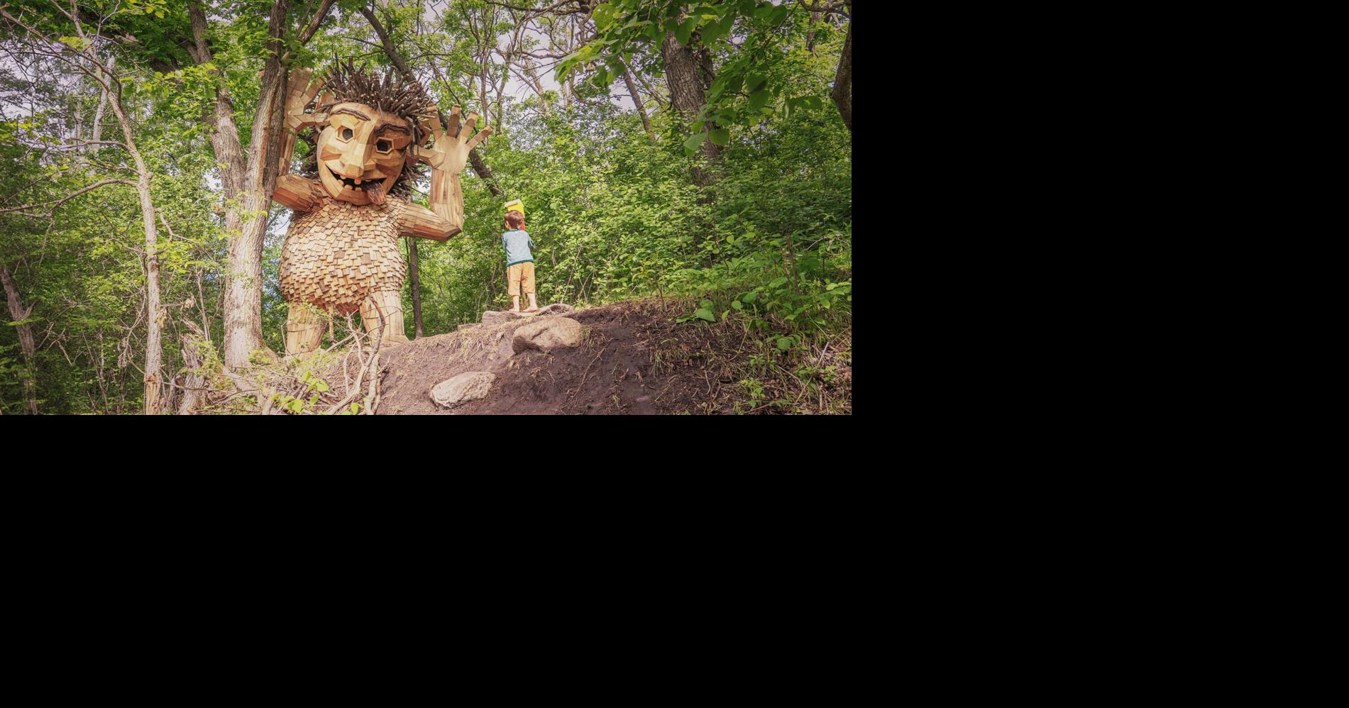 He makes giant trolls out of trash, hides them in woods for people to ...