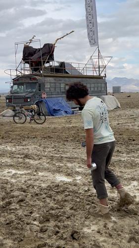 Burning Man festival exodus begins through drying mud | Human Interest ...