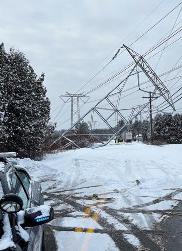 Bedford crash topples electrical tower, leaving 800 customers without ...