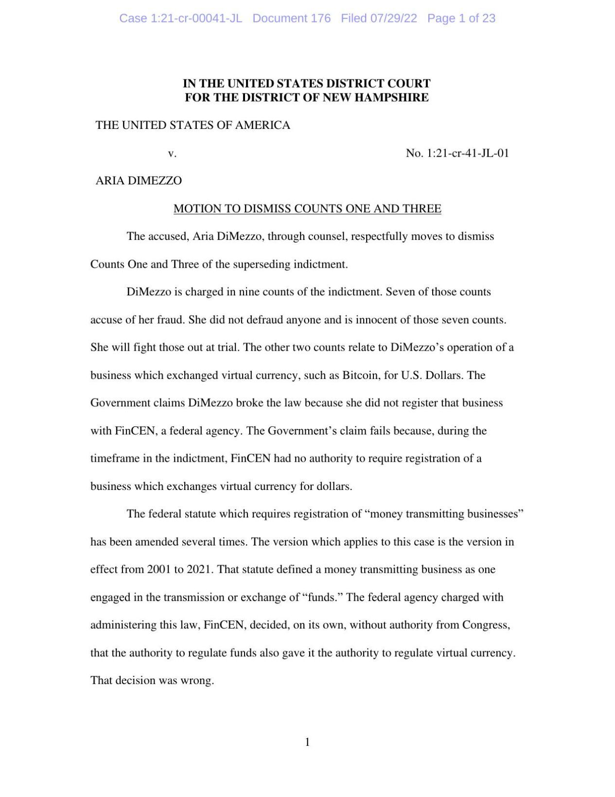 Motion To Dismiss Unionleader