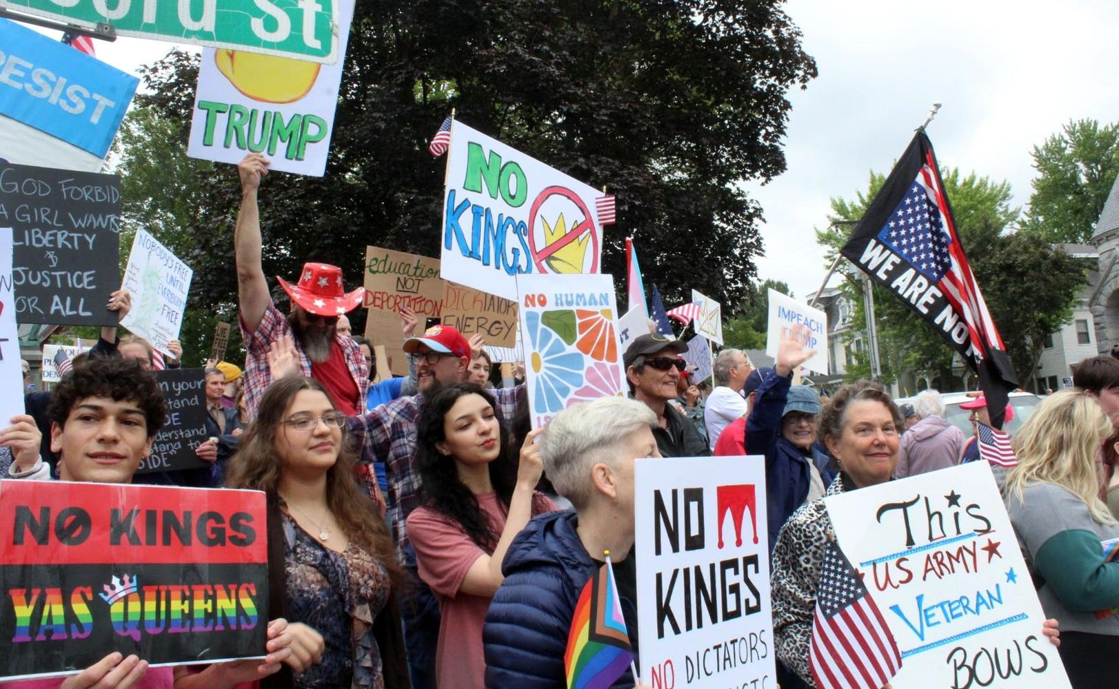 Thousands peacefully protest at 'No Kings' events across New Hampshire ...