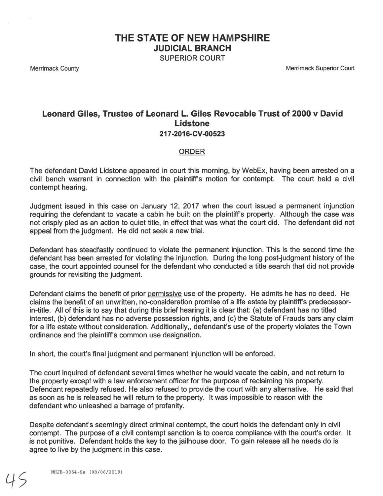 Day 14 in jail for River Dave, 81, who won't leave home of 27 years ...