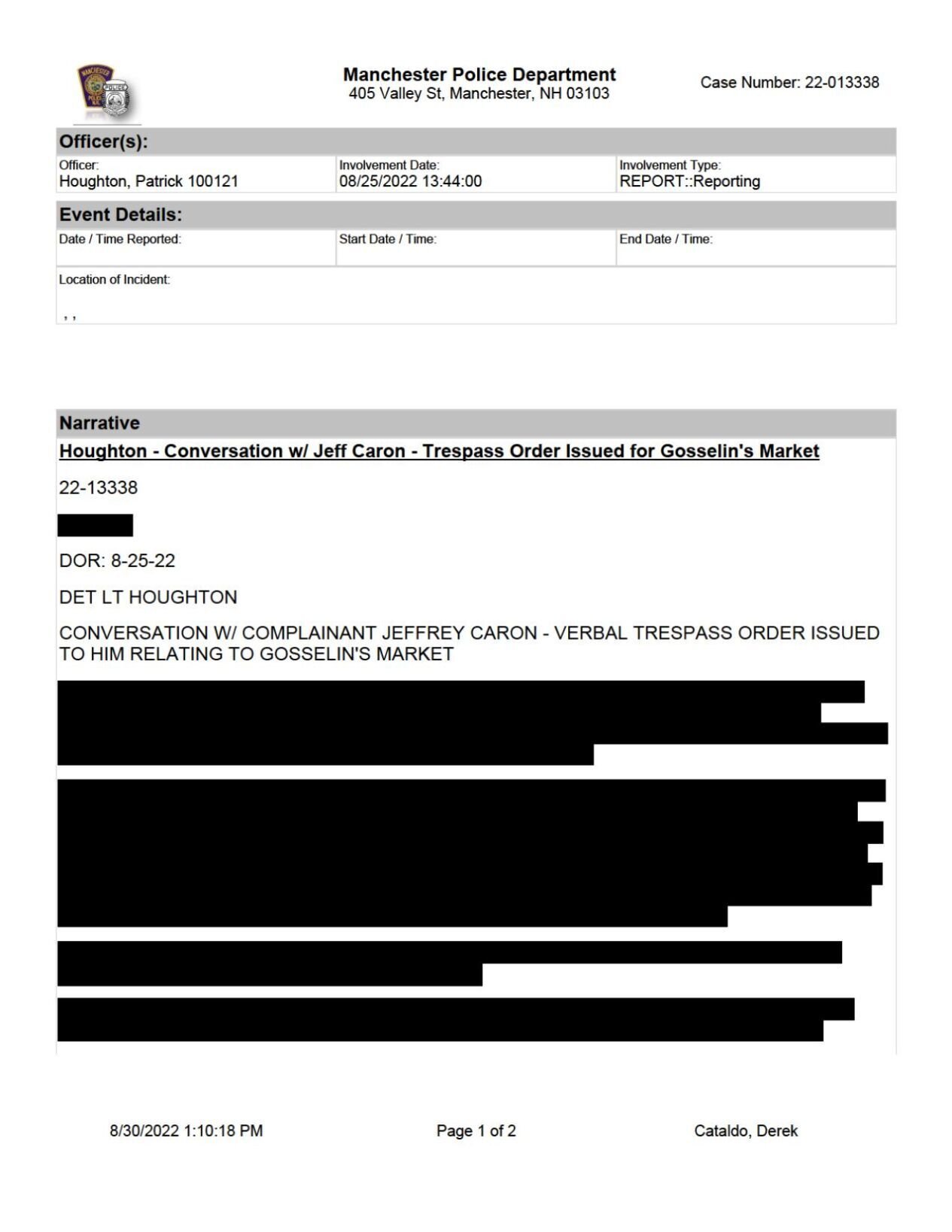 Police confirm issuing trespass order against blind Gosselin's customer ...