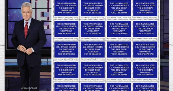 This new stamp honors Alex Trebek and looks like a ‘Jeopardy!’ clue ...