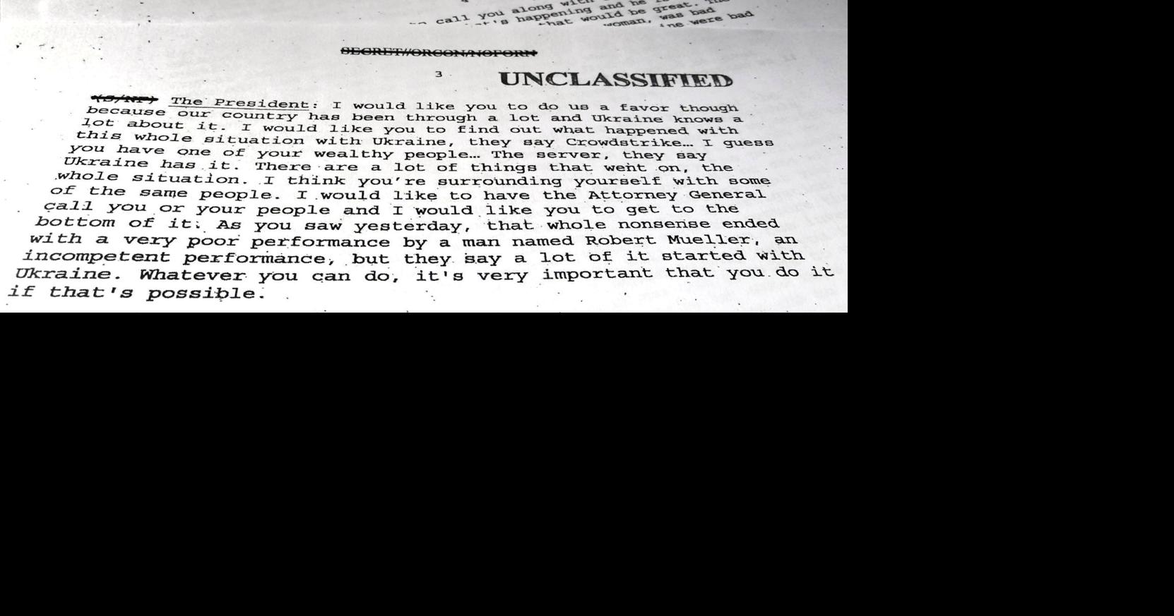 Transcript of Trump's call with Ukrainian president shows him offering ...