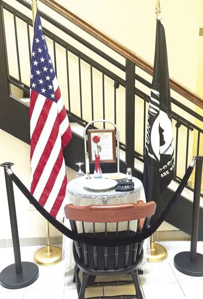 POW-MIA memorial chair, table on display in Derry | Veterans ...