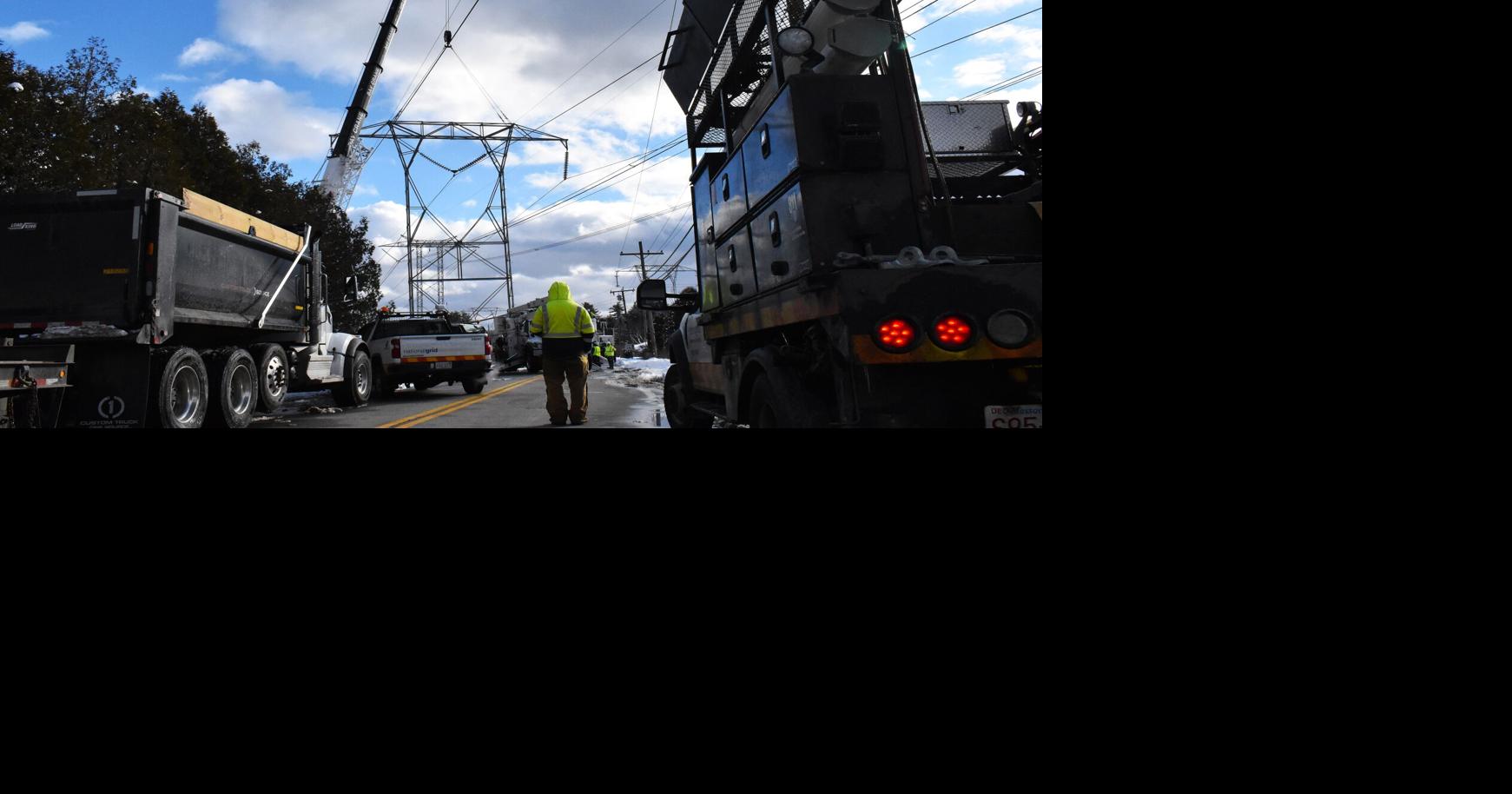 Bedford crash topples electrical tower, leaving 800 customers without ...