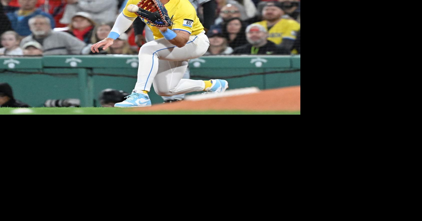 Now playing first base for Boston ... two players new to the position ...