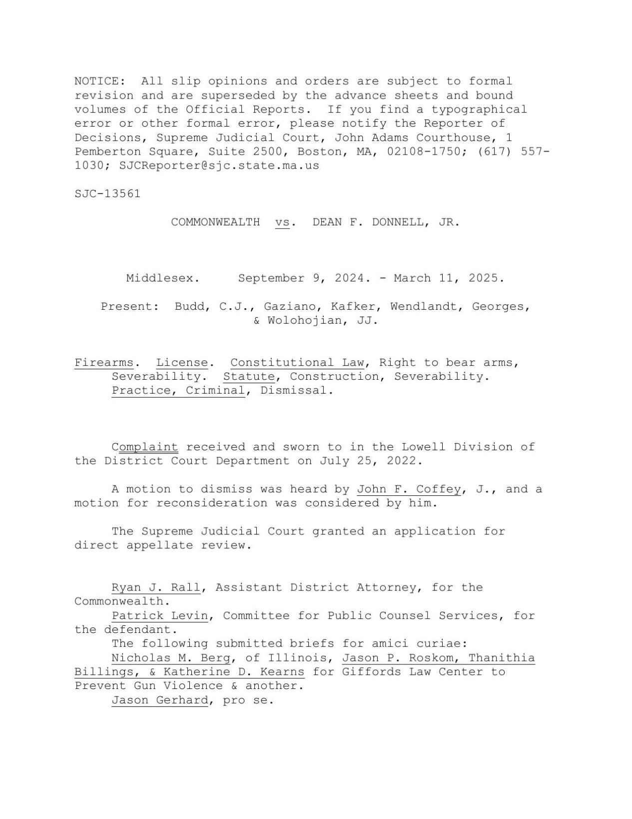 Commonwealth v. Donnell | | unionleader.com