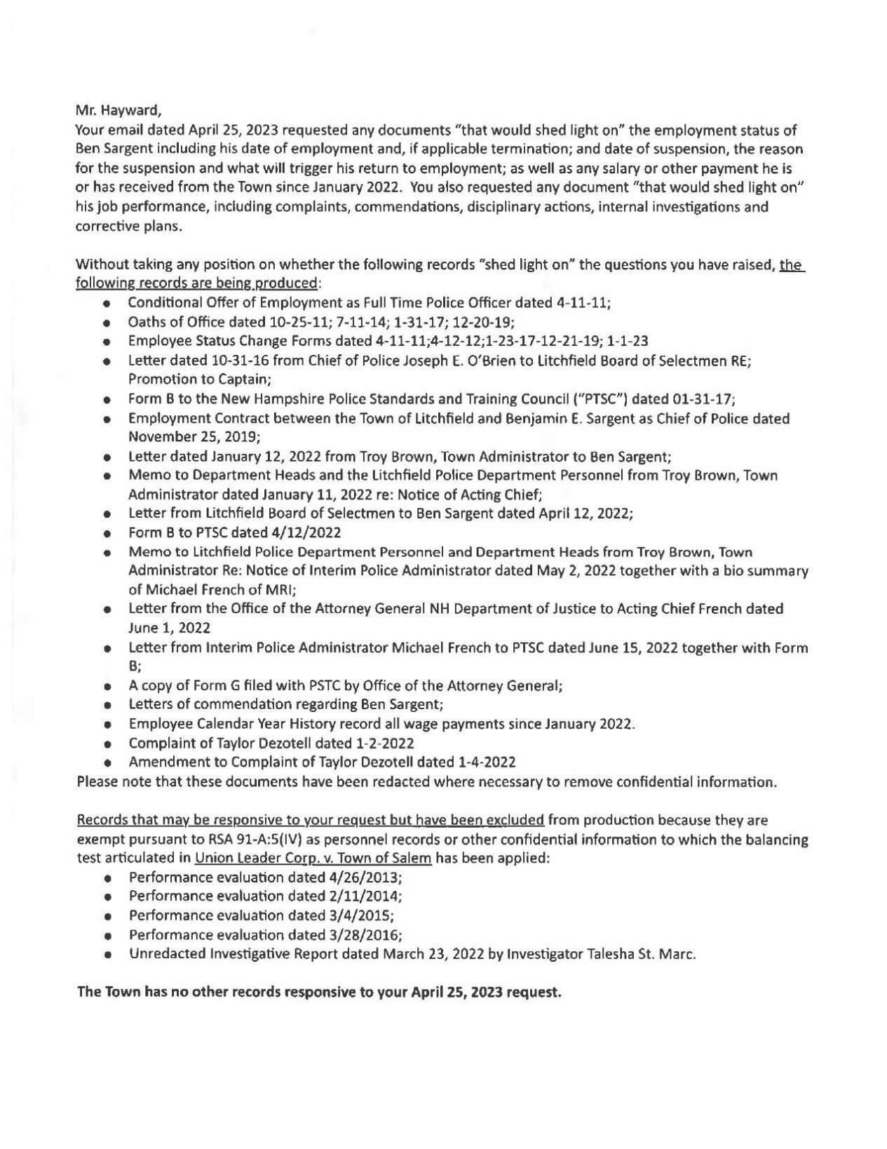 Litchfield selectmen suspended police chief, but AG’s office prosecuted ...