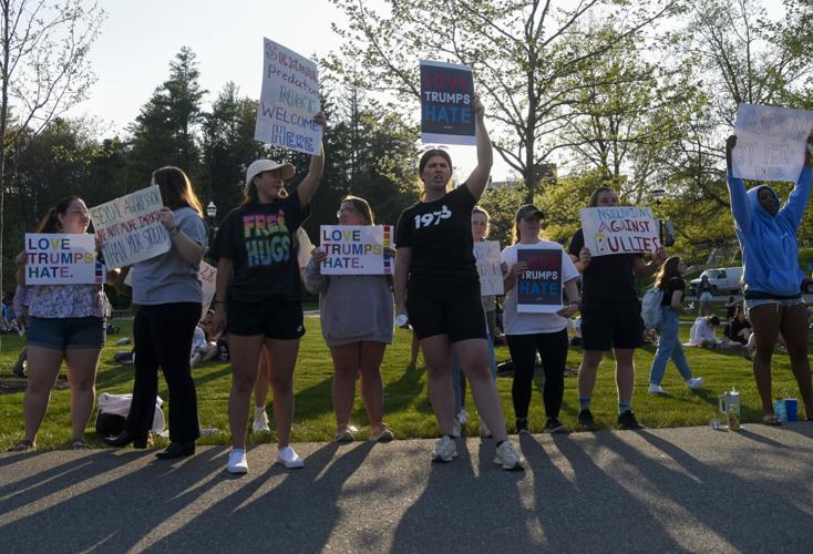 College students protest Trump's town hall with CNN on campus | Voters ...