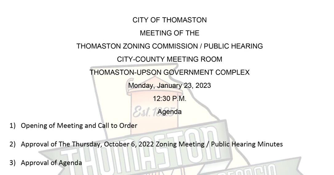 Thomaston Zoning Commission Public Hearing Set Jan. 23 | Meetings ...